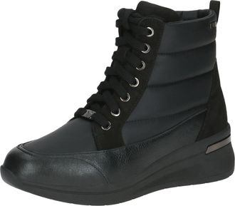 Caprice Comfort Damen Sneaker hoch mit Fütterung mit Schnürsenkeln Wasserabweisend, Schwarz (Black Comb), 40 EU