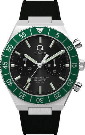 Timex Uhren - Quarz-Analoguhr Q Timex Continental Chronograph - Gr. unisize - in Schwarz - f&uuml;r Damen