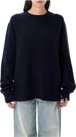 Extreme Cashmere Homme, Pulls, Bleu, Taille: ONE Size Pull en maille c&ocirc;tel&eacute;e &agrave; col rond