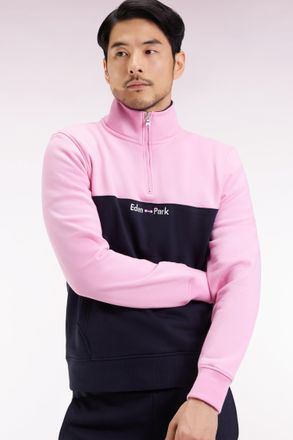Eden Park Sweatshirt Col Camionneur En Molleton Bicolore Rose