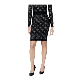 Guess Femme, Jupes, Noir, Taille: W26 Printed Wool Blend Skirt