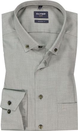 Olymp Herren Hemd grün meliert