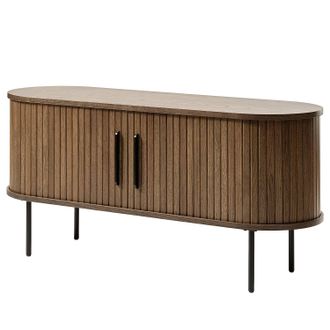 Loftscape home24 Lowboard Maqueda 120 cm MDF Mitteldichte Holzfaserplatte, furniert Braun/Eiche Dunkel 120 x 56 x 40cm