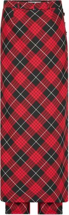 Jean Paul Gaultier Hose im Layering-Look mit Schottenkaro - Rot