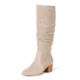 Amazon Essentials Damen Hohe Stiefel Mit Blockabsatz, Grau, 39.5 EU Weit