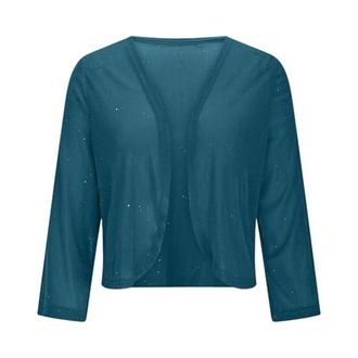 Generic Femmes Cardigan &agrave; paillettes &agrave; manches longues pour femmes - Bol&eacute;ro brillant paillet&eacute; &agrave; la mode d&eacute;coup&eacute; brillant bomber vestes de soir&eacute;e couverture d&eacute;