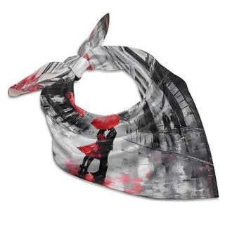 Generic Paris Couple Écharpe carrée en soie légère Tour Eiffel Écharpe pour cheveux Respirant Cadeau pour femme et homme, multicolore, 46x46cm