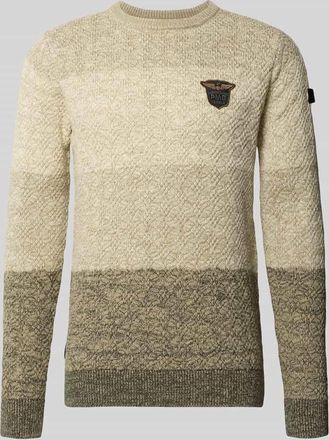 PME Legend Regular Fit Strickpullover aus reiner Baumwolle mit Label-Detail
