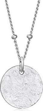 Elli Collier Femmes Boule Pendentif Plaquette Martelé en Argent Sterling 925