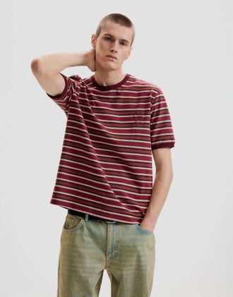 Desigual Desgiual - T-shirt ray&eacute; en maille - Rouge