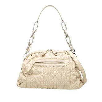 Dior Sac bandouli&egrave;re matelass&eacute; doccasion en cuir dagneau - Femme - Pre-owned - Beige - Taille: ONE Size