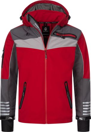 Rock Creek Herren Softshell Jacke Outdoor Jacke Windbreaker &Uuml;bergangsjacke Anorak Kapuze Regenjacke Winterjacke Herrenjacke Jacket H-288 Rot 5XL