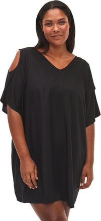 Zizzi Swim by Damen Gro&szlig;e Gr&ouml;&szlig;en Strandkleid Gr 54-56 Black