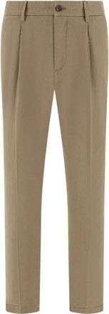 Boggi Milano Homme, Pantalons, Beige, Taille: L Solid Linen Pince Pants