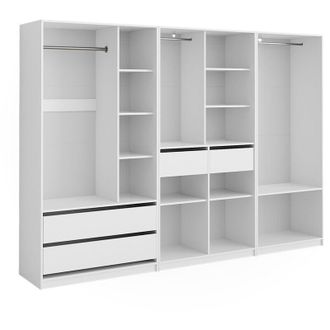 Vicco Armoire à vêtements Elmo, Blanc, 100x200cm Lot de 3