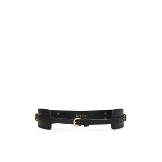 Kazar Hariet Zwei-Teiler Lederg&uuml;rtel - - Accessories - Damen - Schwarzk - 80 CM