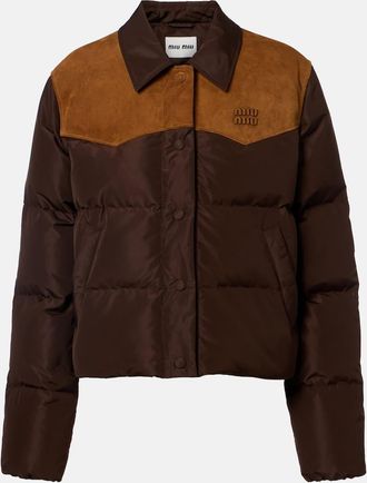 Miu Miu Daunenjacke mit Veloursleder