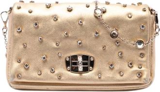 Miu Miu Sac bandouli&egrave;re en nappa m&eacute;tallis&eacute; Pre-owned - Femme - Pre-owned - Jaune - Taille: ONE Size