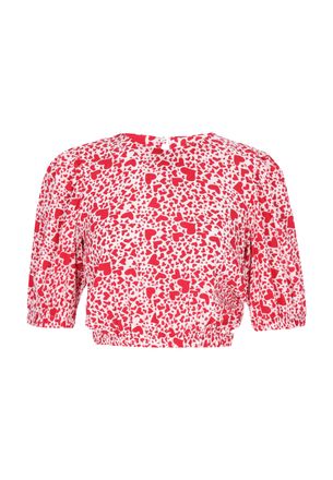 Mymo Bluse Frauen wei&szlig; rot