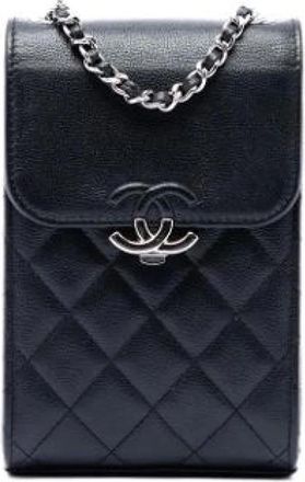 Chanel Pre-owned Sac bandouli&egrave;re matelass&eacute; en caviar - Femme - Pre-owned - Noir - Taille: ONE Size