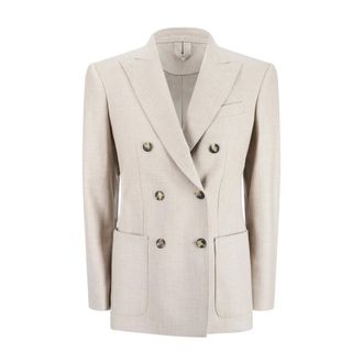Max Mara Femme, Costumes, Beige, Taille: 36 FR Veste en Cachemire &agrave; Double Boutonnage avec Revers Pointus