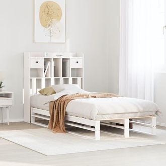 vidaXL Letto Libreria Senza Materasso Bianca 90x200 Cm Legno Di Pino - Vidaxl