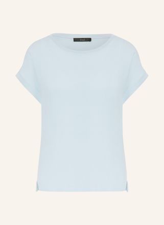 Oui Blusenshirt Im Materialmix blau