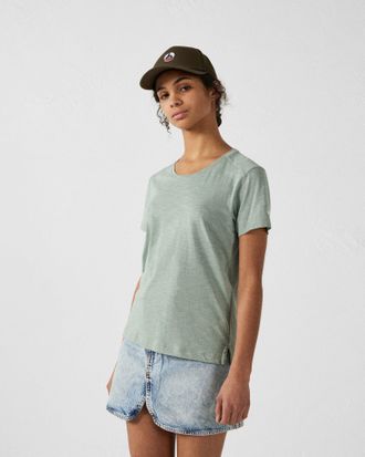 Jott T-shirt col rond femme en coton Vert min&eacute;ral Angela - Taille L