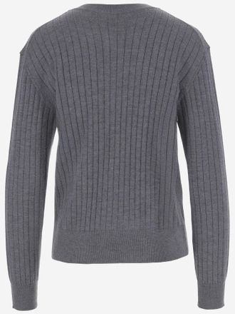 Bottega Veneta Ribbed Wool Cardigan - Gray