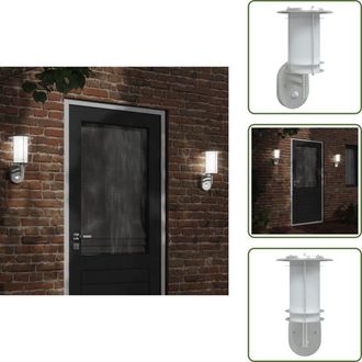 vidaXL Applique murale dext&eacute;rieur et capteur argent&eacute; acier inoxydable - Applique Murale Exterieure - &Eacute;clairage Exterieur - Luminaire Mural - Capteur De