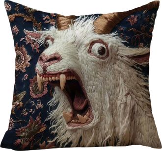 Generic Kissenbezug mit schreiender Ziege, 45,7 x 45,7 cm, weicher Kissenbezug f&uuml;r Sofa, Couch (Stil B)