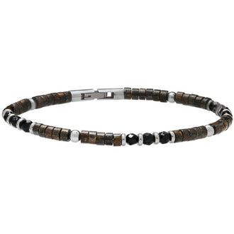 Jourdan Bijoux Bracelet Nova acier ilménite bronzite agate noire