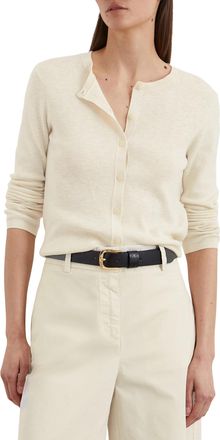 Marc O'Polo Damen Cardigan mit Knopfleiste Slim Fit, Cremefarben (Natural Cotton), XL
