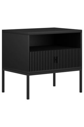 Boxxx Nachtschrank Maggiore, Schwarz, Metall, 1 Schubladen, 53.9x52.4x39 cm, Typenauswahl, Schlafzimmer, Nachttische