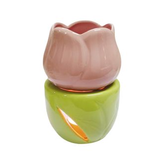 Generico Keramik-Kerzenschmelzer: Brenner mit einzigartigem Blumen-Design, Aromatherapie-&Ouml;fen, elegante Dekoration f&uuml;r zu Hause, Entspannungsdiffusor, inklusiv