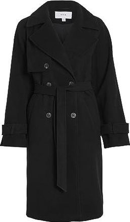 Vila Vila Vilandra L/S Coat/Su/1 Manteau, Noir, 40 Femmes
