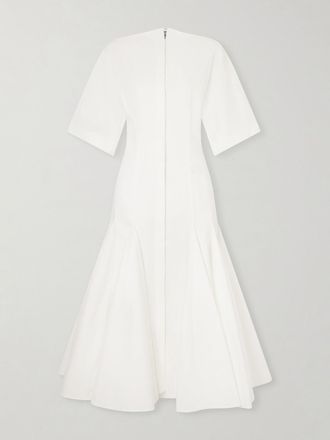 Jacquemus Moisson Pleated Cotton-poplin Shirt Dress - White