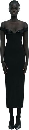 Galvan Femme, Robes, Noir, Taille: 40 FR Powerknit Off-the-Shoulder Dress
