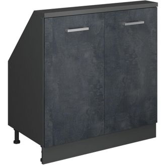 Vicco Dachschr&auml;genschrank Rion, Schwarz Beton/Anthrazit, mit 2 T&uuml;ren, Vicco