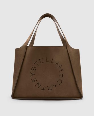 Stella McCartney Logo Large Suede Tote Bag