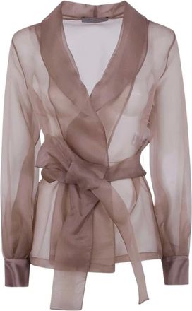 D.exterior Femme, Vestes, Brun, Taille: 42 FR Veste Kimono Crois&eacute;e