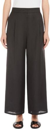 Max Mara Femme, Pantalons, Noir, Taille: 40 FR Dazzy Ramie Gauze Pantalons