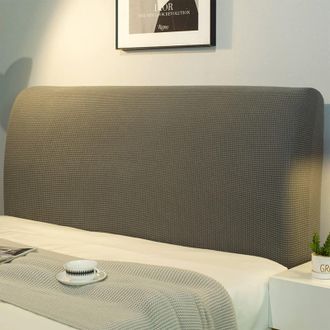 Generic Dehnbarer staubdichter Bettkopfteil Bezug Schutz in voller Gr&ouml;&szlig;e und einfarbigem Kopfteil Bezug Schutz f&uuml;r Schlafzimmerdekoration Dunkelgrau Volle L&auml;n