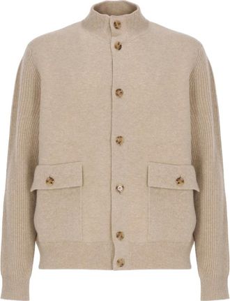 Lardini Homme, Pulls, Beige, Taille: M Veste en maille double