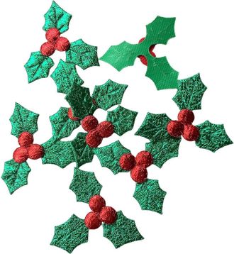 Pretyzoom 100 St&uuml;ck Stoffkunstverzierung weihnachtsbasteln Weihnachts basteln Weihnachts Deke weihnatsdeko Weihnachtssimulationsbaum verlassen weihnachtliche DI