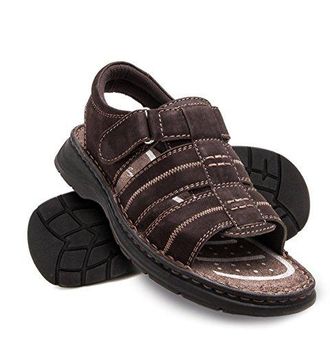 Zerimar Sandales pour Hommes | Sandales de Trekking pour Hommes | Sandales Homme Randonnée | Sandales en Cuir pour Hommes | Hommes Sandales dété, Marron, 45 E