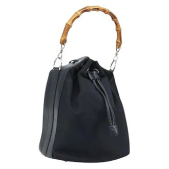 Gucci Sac Seau en Nylon Pre-owned - Femme - Pre-owned - Noir - Taille: ONE Size