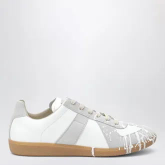 Maison Margiela Replica Sneakers aus wei&szlig;em Leder und Wildleder