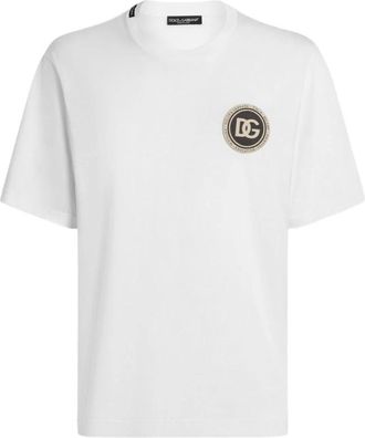Dolce & Gabbana Homme, Tops, Blanc, Taille: L T-shirt Logo