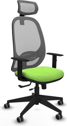 Piqueras y Crespo B&uuml;ro-Betriebsstuhl mit 1D-Armlehnen, h&ouml;henverstellbare Lendenwirbelst&uuml;tze und h&ouml;henverstellbares Kopfteil und Neigungsverstellung. Ausgestattet mit Sy